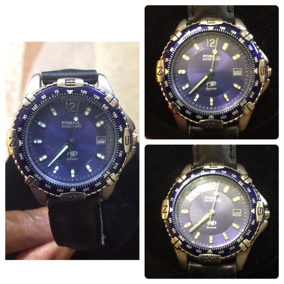 Fossil | Accessories | Authentic Fossil Blue Wrist Watch | Poshmark